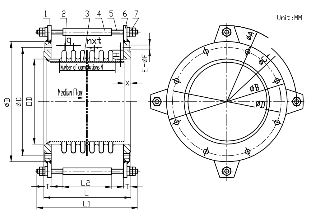 4in-170mm ANSI Flanged SS304 Expansion Joint - Buy american standard ...